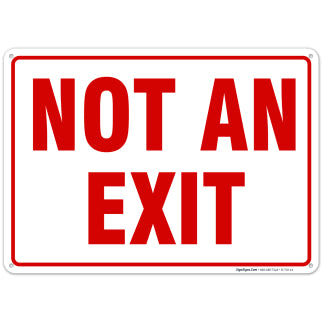 Safety Sign: Not An Exit, plastic – Rilco Safety Supply